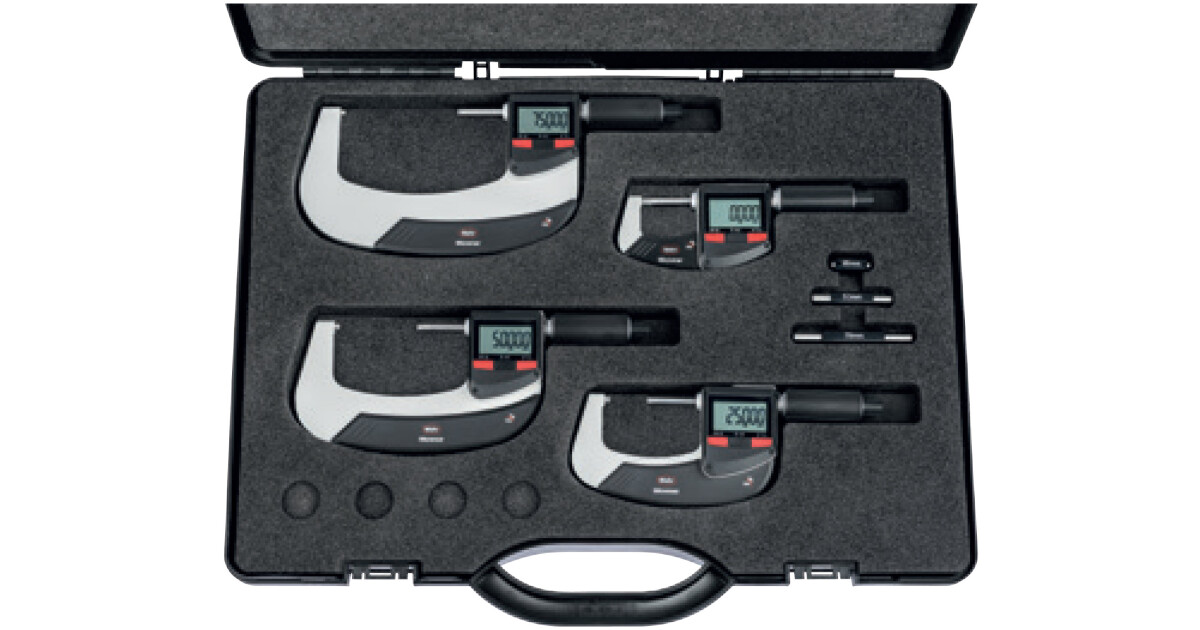 Micromar 40 EWR Digital outside micrometer set with data transfer, IP65 ...